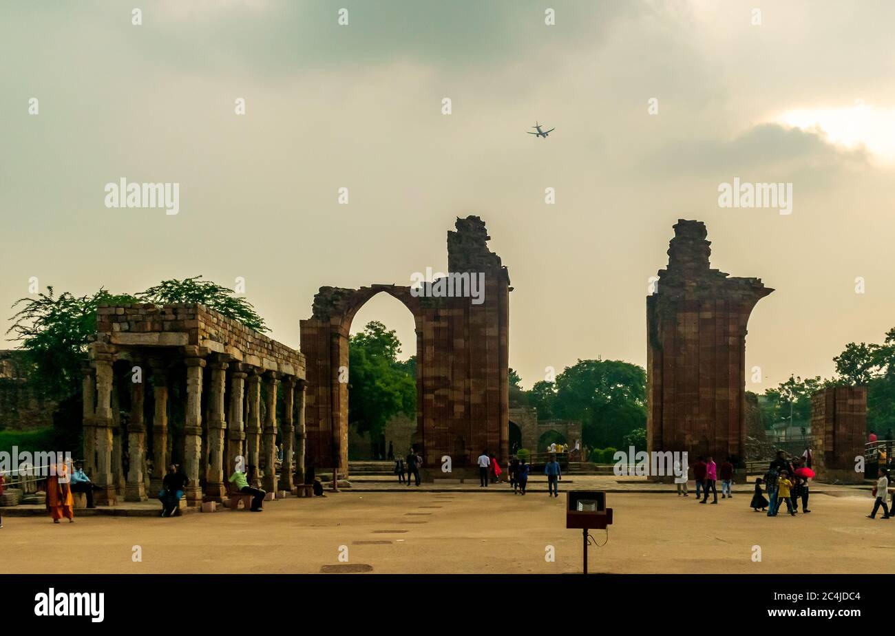 Qutub Minar Complex, Delhi, India; 16-Aug-2019; a view of the Qutub ...