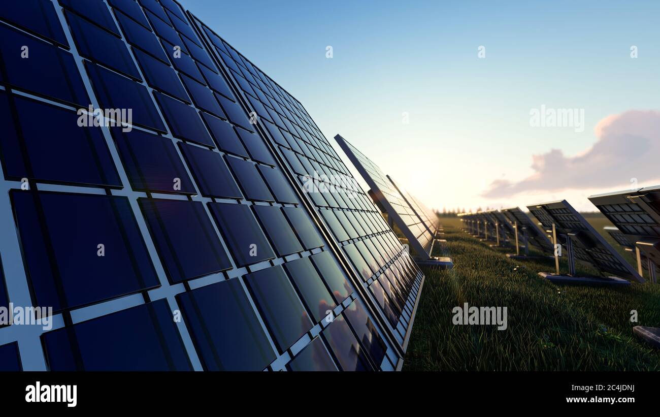 Solar farm clouds reflection hi-res stock photography and images - Alamy