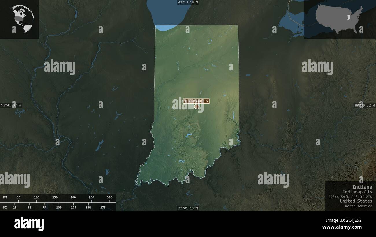 Indiana relief map hi-res stock photography and images - Alamy