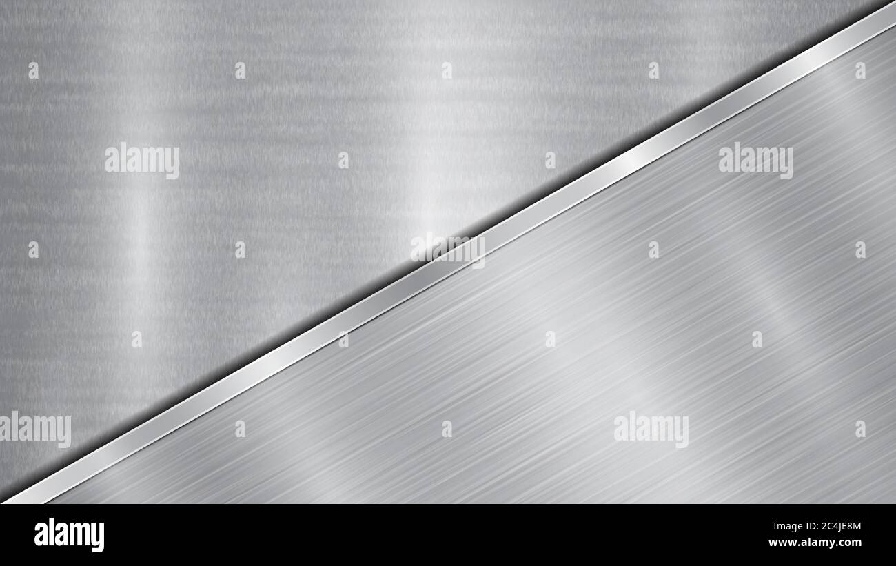 Background in silver and gray colors, consisting of a shiny metallic ...