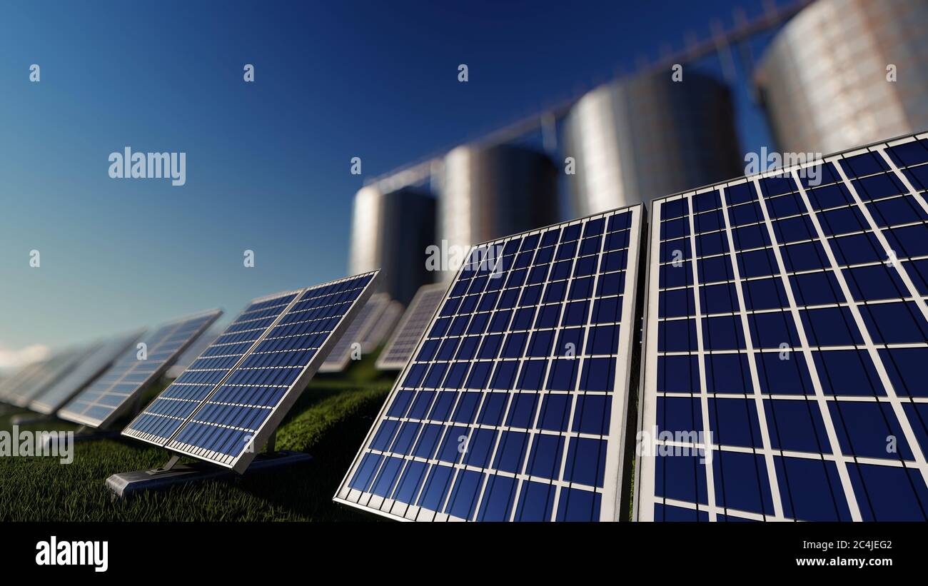 Solar farm clouds reflection hi-res stock photography and images - Alamy