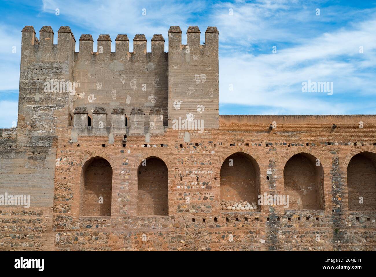 Courtyard and buildings of the Alhambra Interior of the Alhambra Stock ...