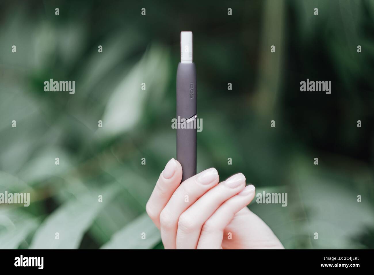Heating tobacco system IQOS on summer background Stock Photo - Alamy