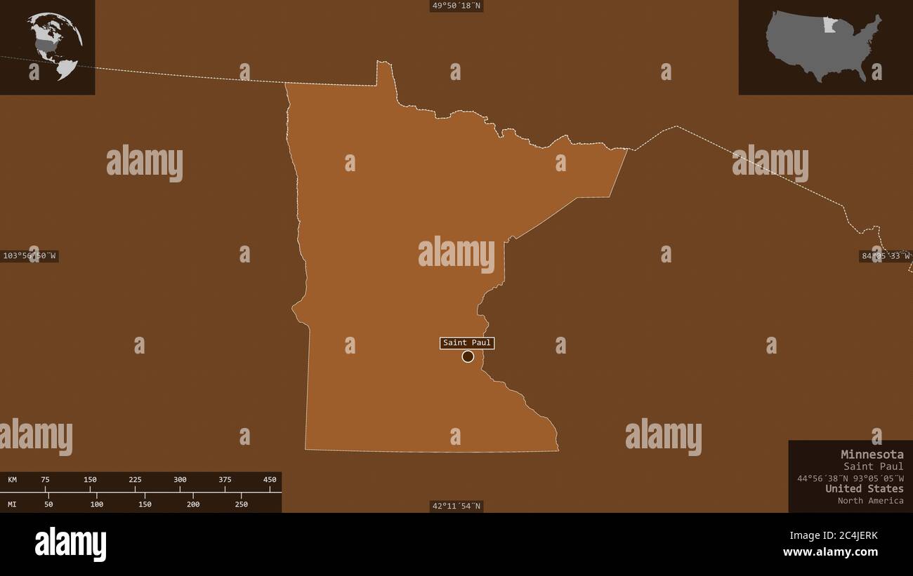 Minnesota, state of United States. Patterned solids with lakes and ...