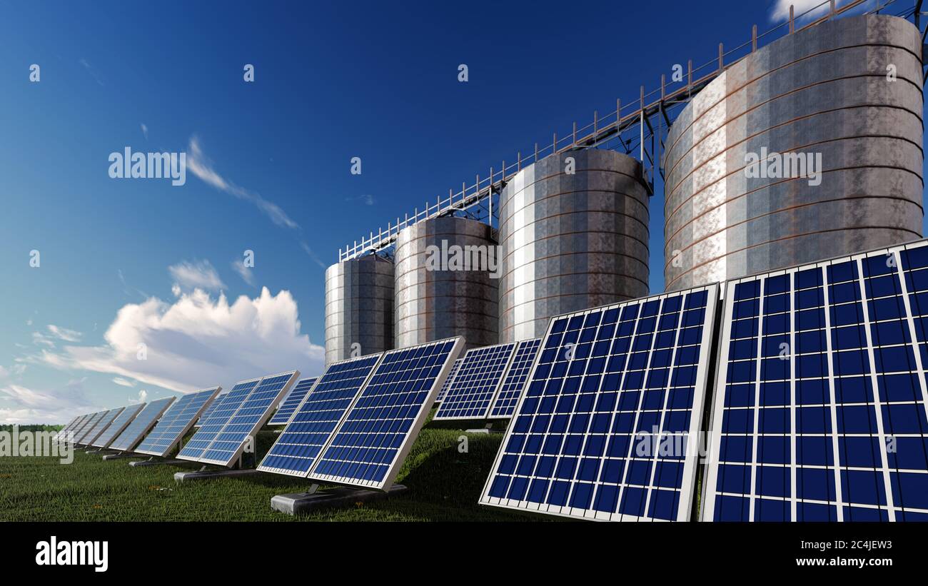 Solar farm clouds reflection hi-res stock photography and images - Alamy