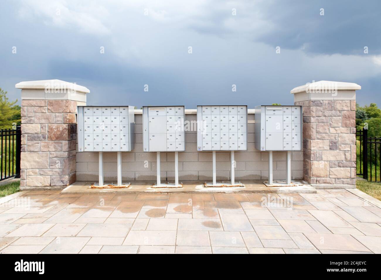 Community mailboxes hi-res stock photography and images - Alamy