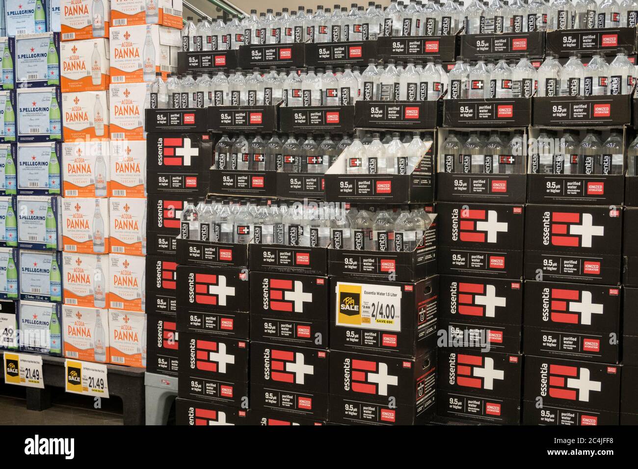 End Aisle Display of Essentia purified water in Fairway Super Market ...