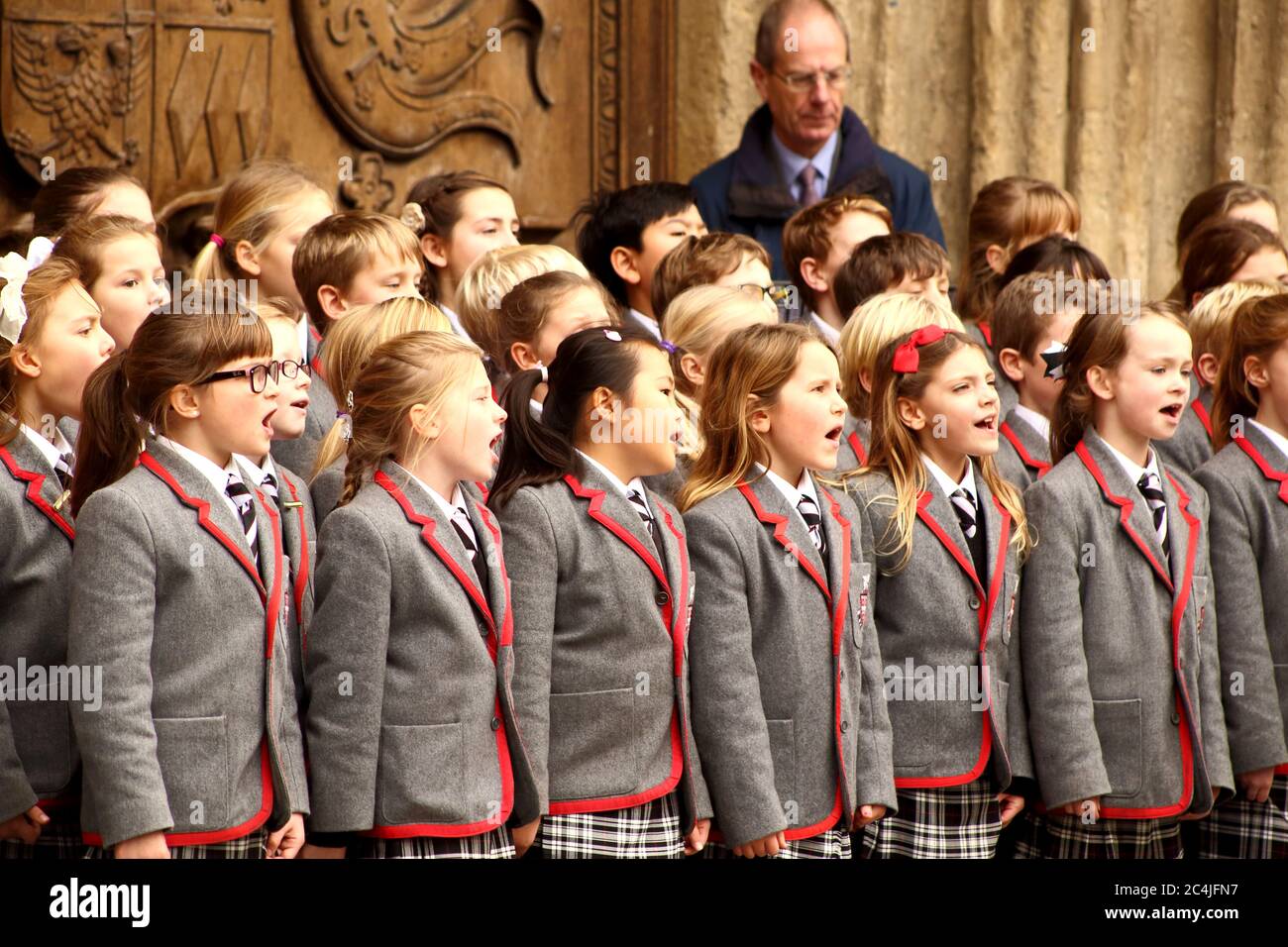 Group Children Singing Christmas Carols High Resolution Stock ...