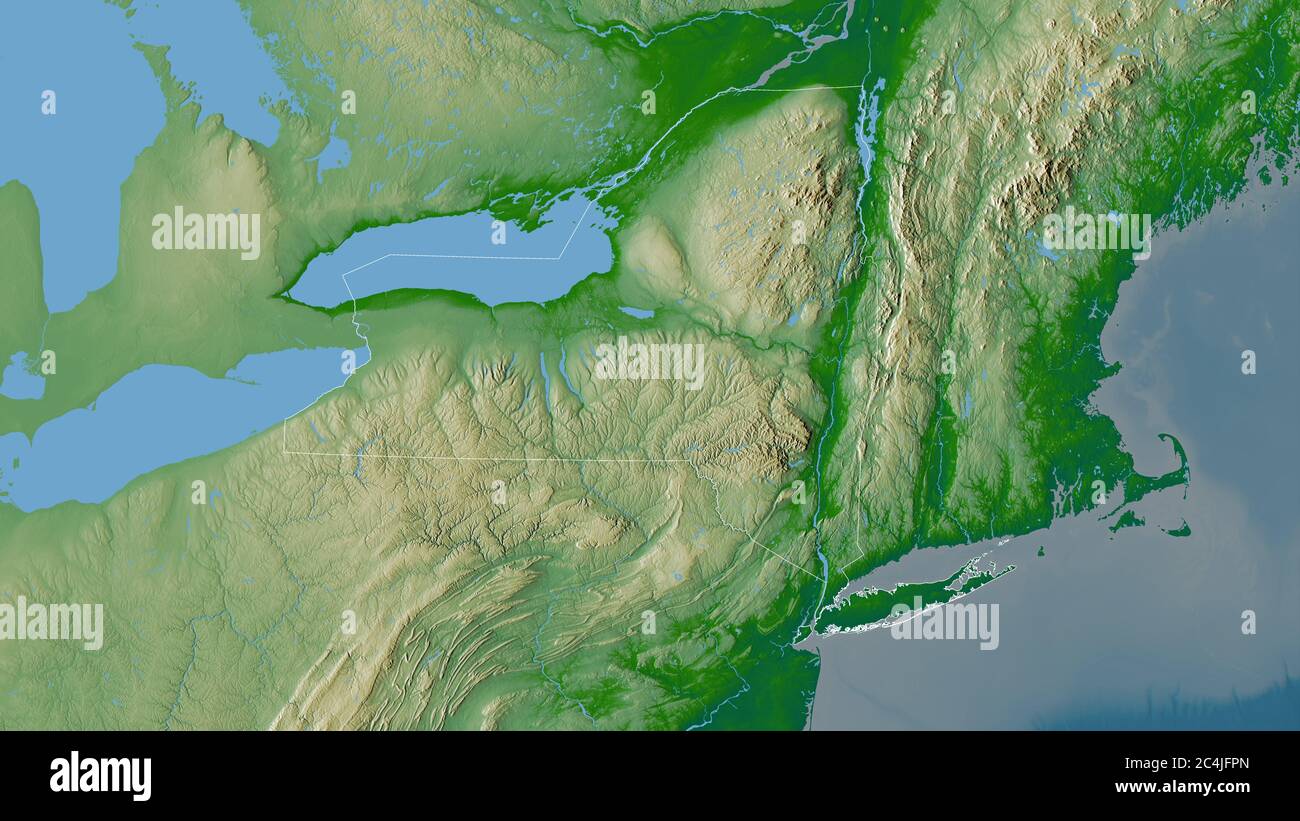 New york physical map hi-res stock photography and images - Alamy