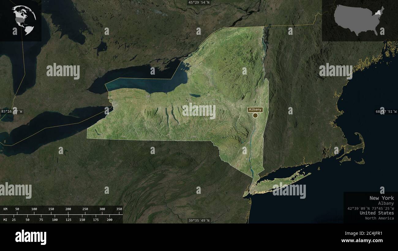 New york map satellite view hi-res stock photography and images - Alamy