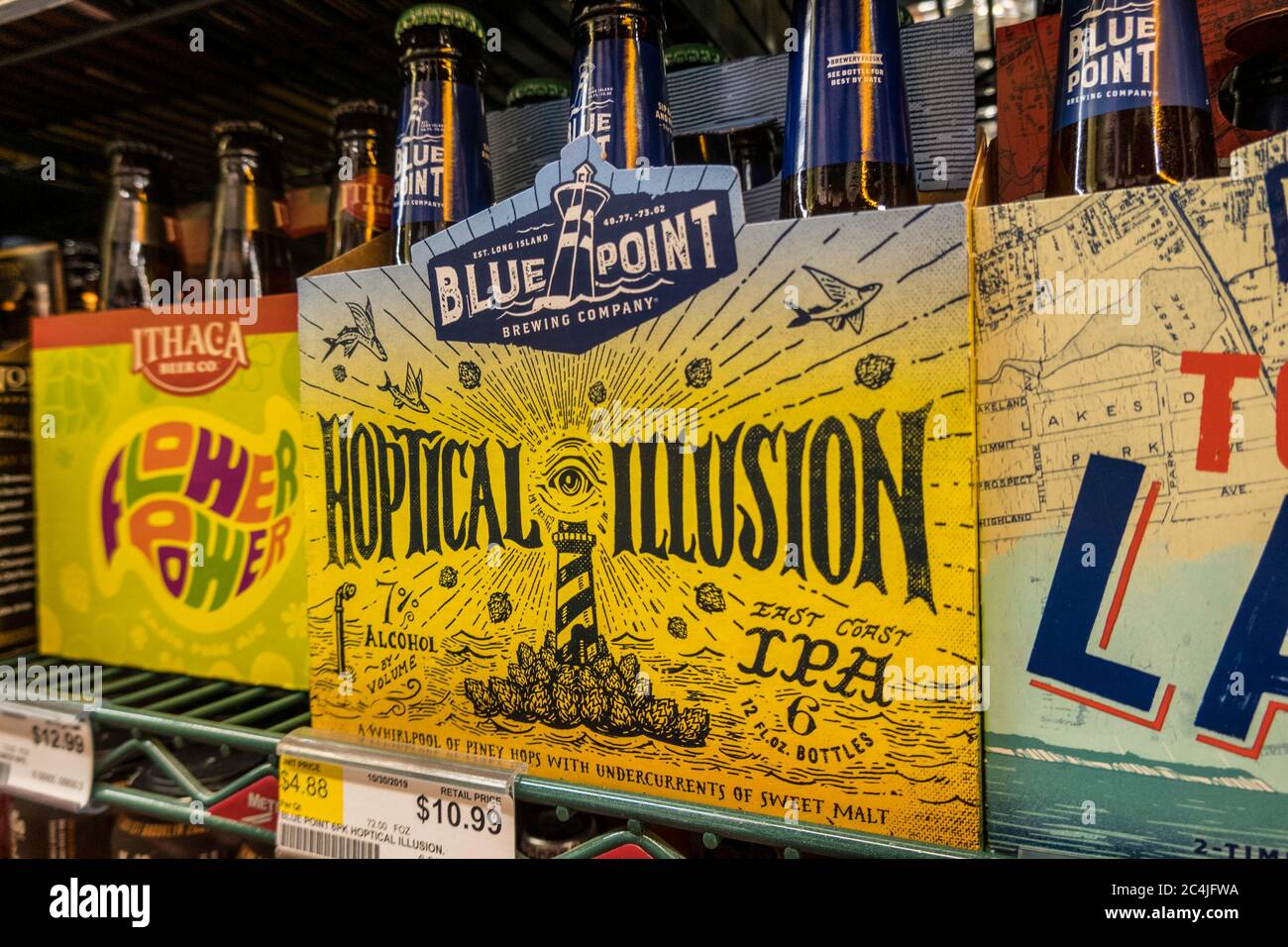 Craft Beer Section, Fairway Super Market, New York City, USA Stock ...