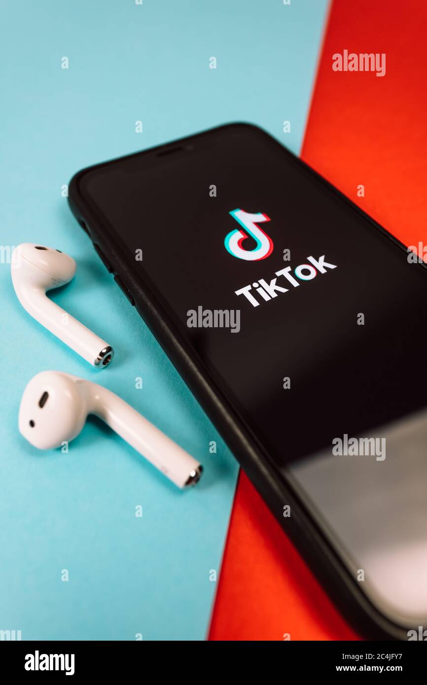 iPhone with TikTok App logo on the screen Stock Photo - Alamy