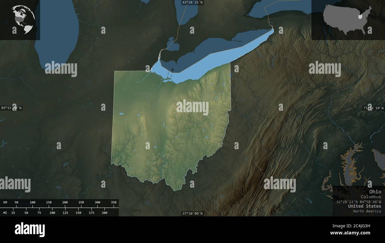 Ohio relief map hi-res stock photography and images - Alamy