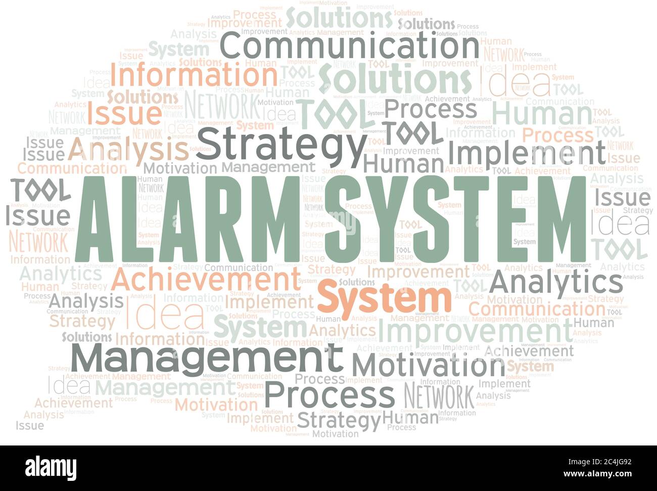 Alarm System typography vector word cloud. Wordcloud collage made with ...