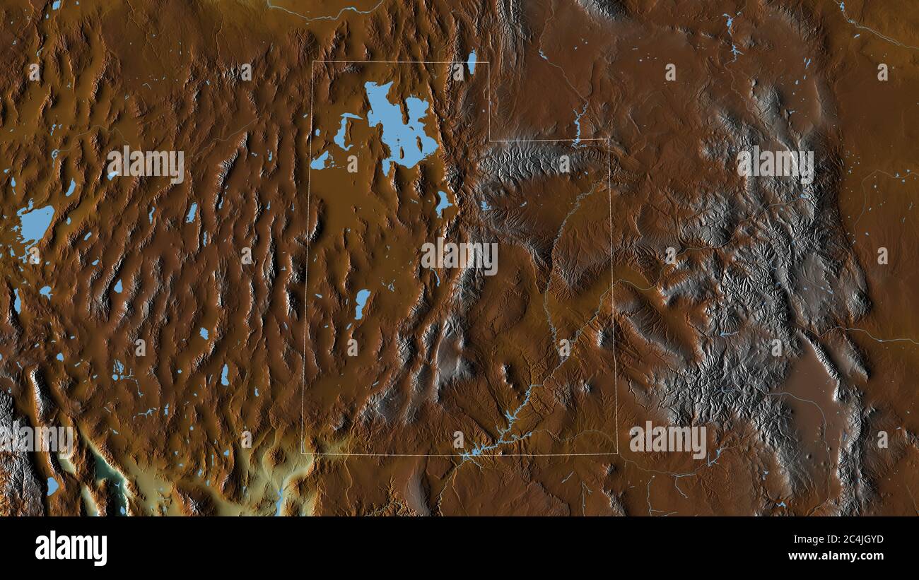 Utah, state of United States. Colored relief with lakes and rivers ...