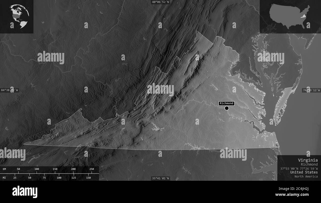 Map of virginia rivers hi-res stock photography and images - Alamy