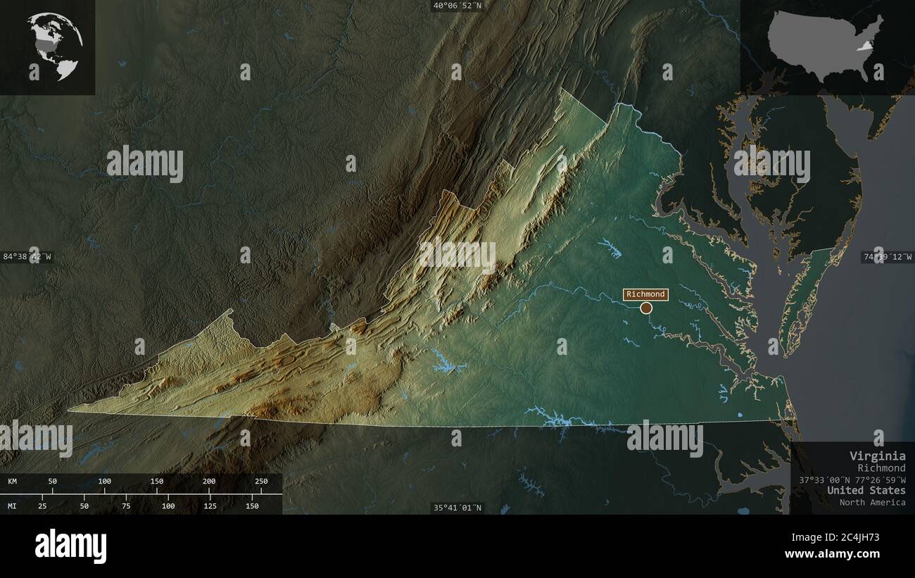 Map of virginia rivers hi-res stock photography and images - Alamy