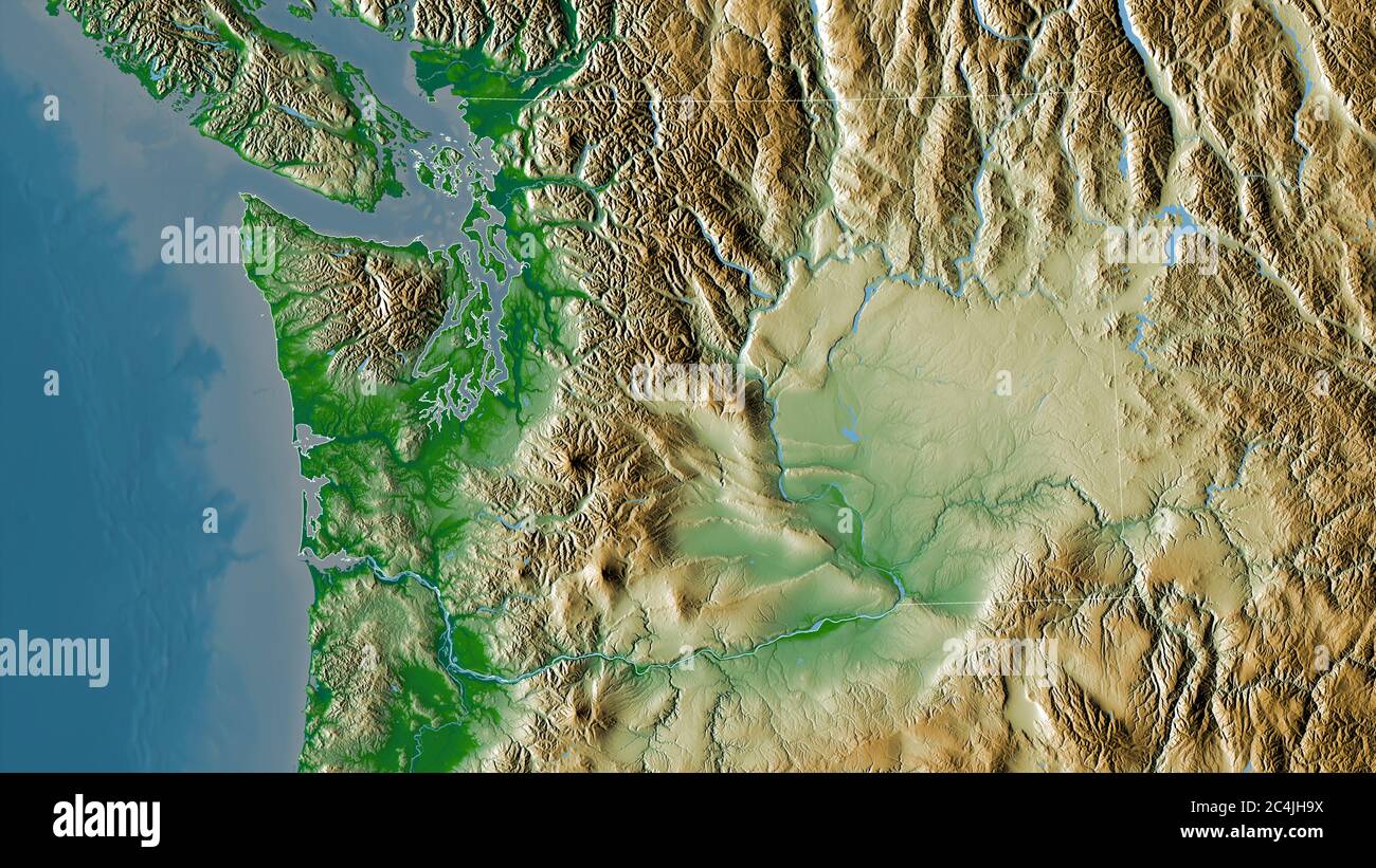 Washington physical map hi-res stock photography and images - Alamy
