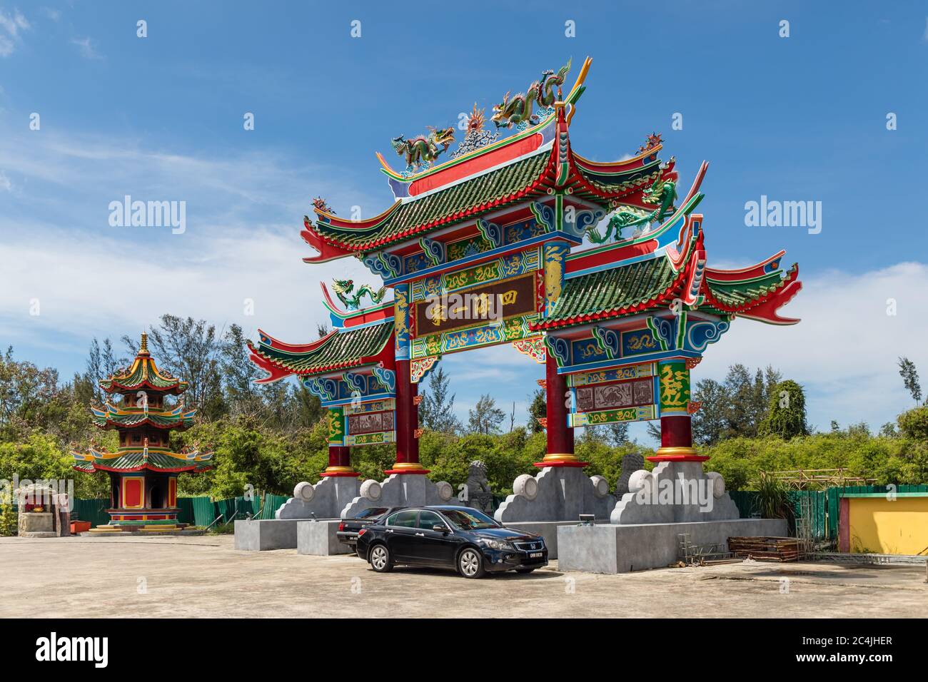 Miri, Sarawak, Malaysia: Gate of Taoist temple "Tua Pek Kong ...