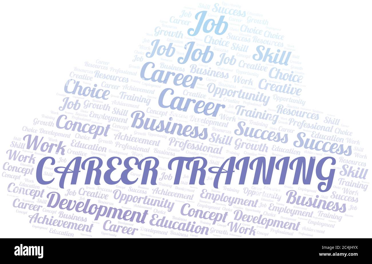 Career Training typography vector word cloud. Wordcloud collage made ...