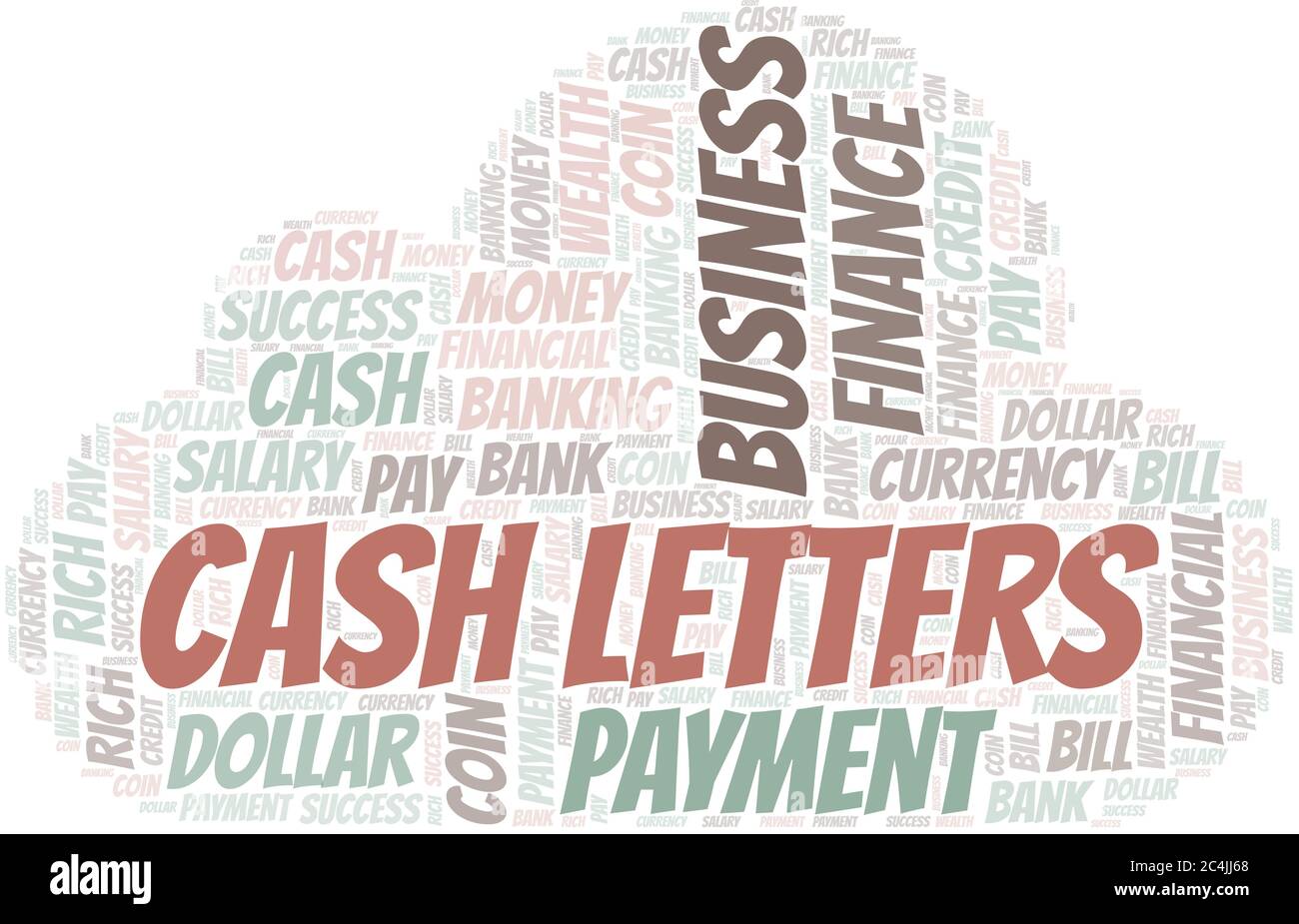 Cash Letters typography vector word cloud. Wordcloud collage made with ...