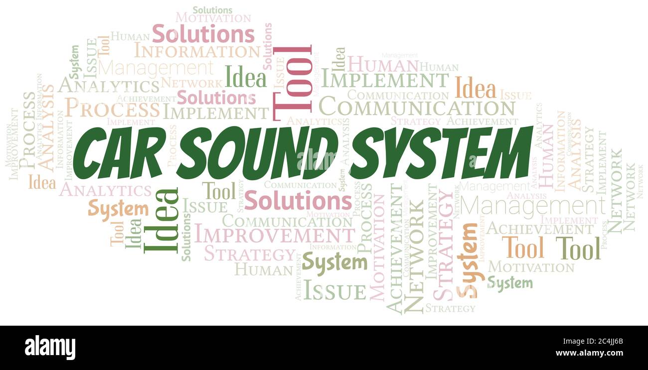 Car Sound System typography vector word cloud. Wordcloud collage made ...
