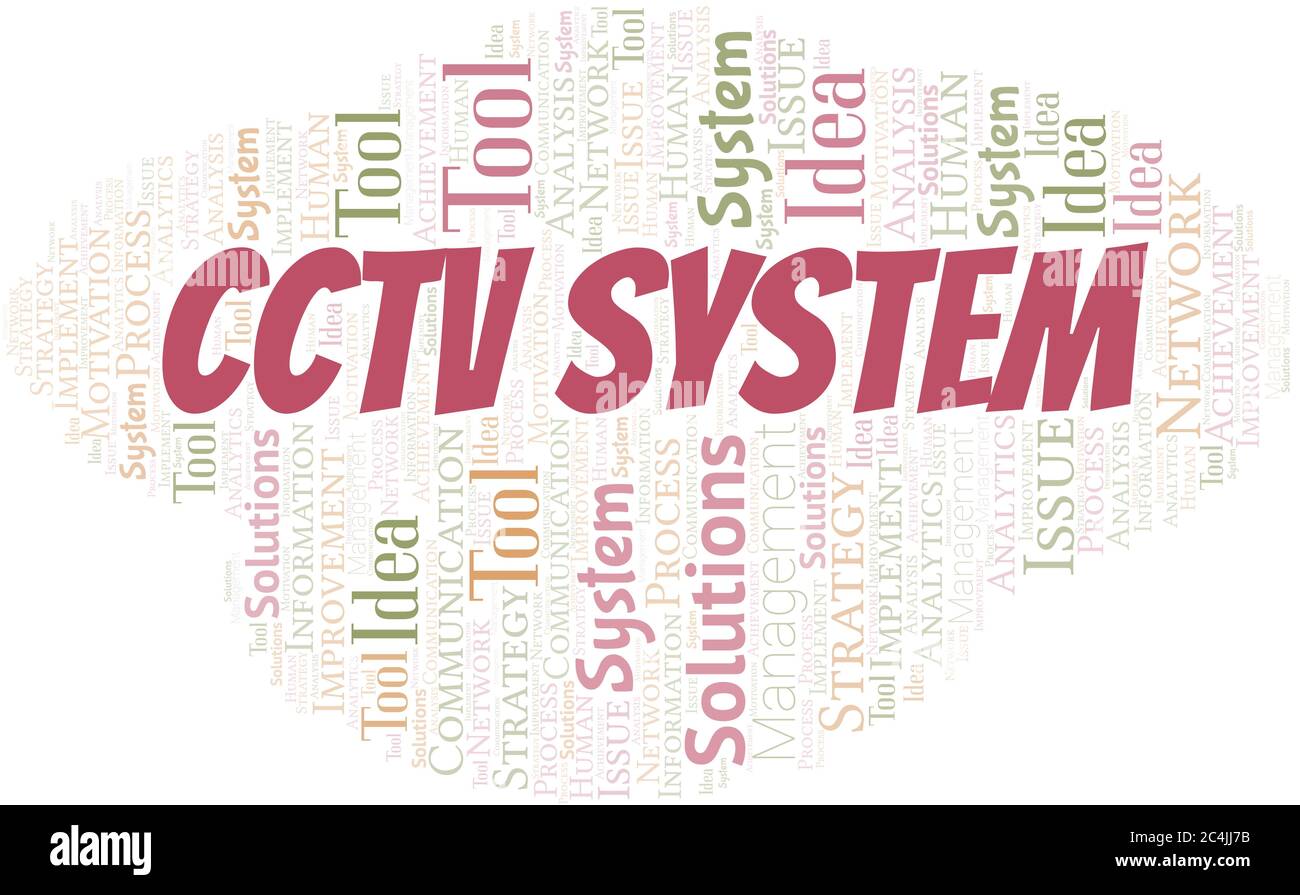 Cctv System typography vector word cloud. Wordcloud collage made with ...