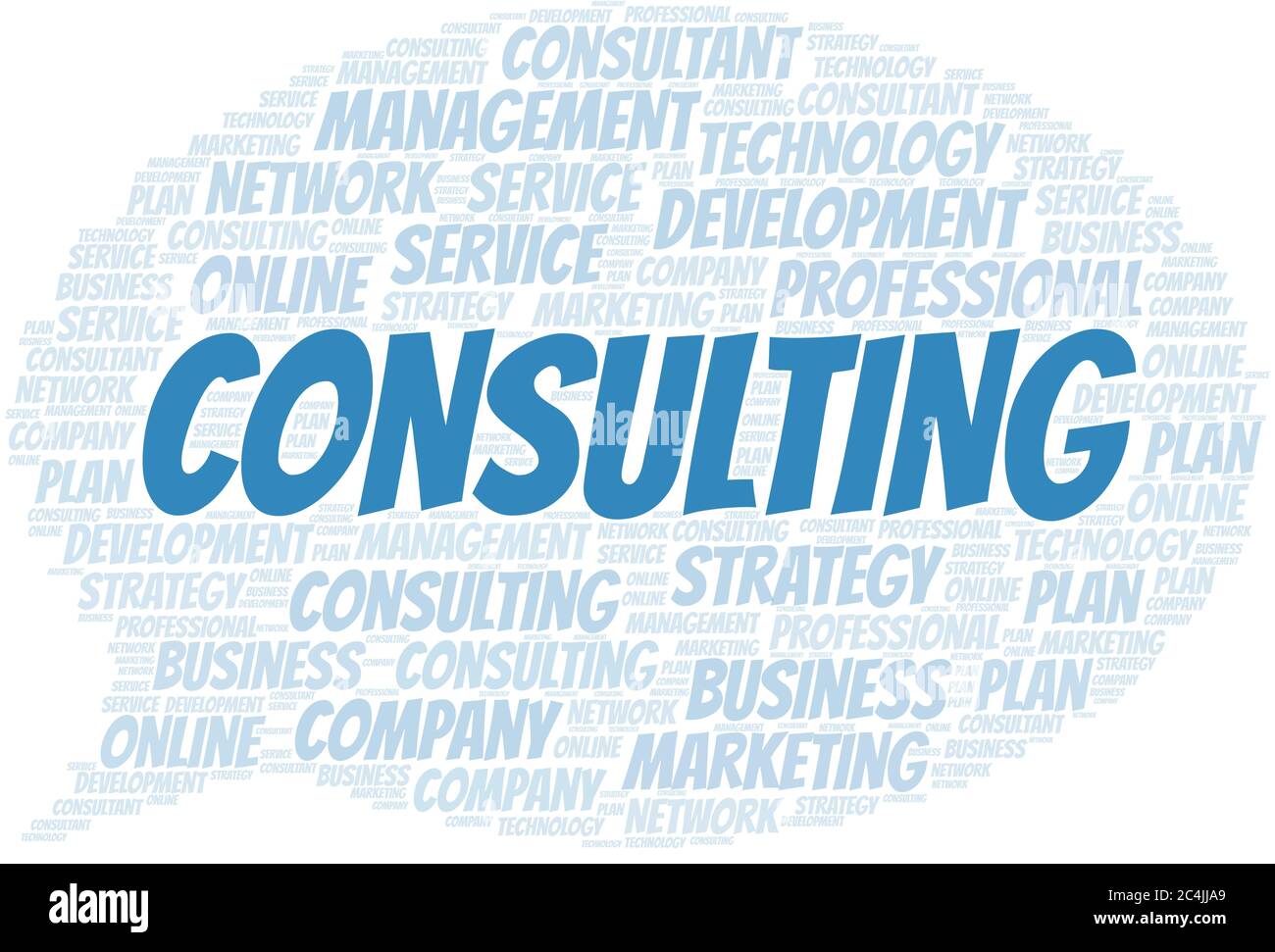 Consulting typography vector word cloud. Wordcloud collage made with ...