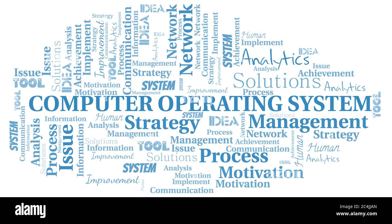 Computer Operating System typography vector word cloud. Wordcloud ...