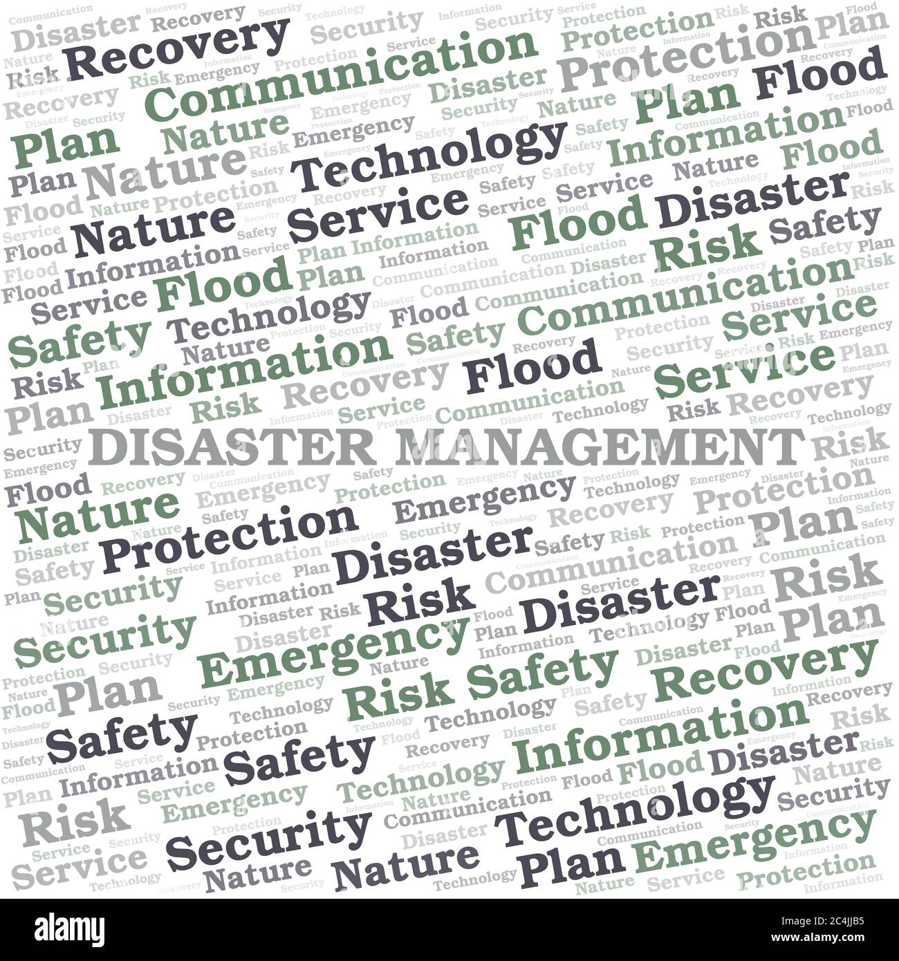 Disaster Management typography vector word cloud. Wordcloud collage ...