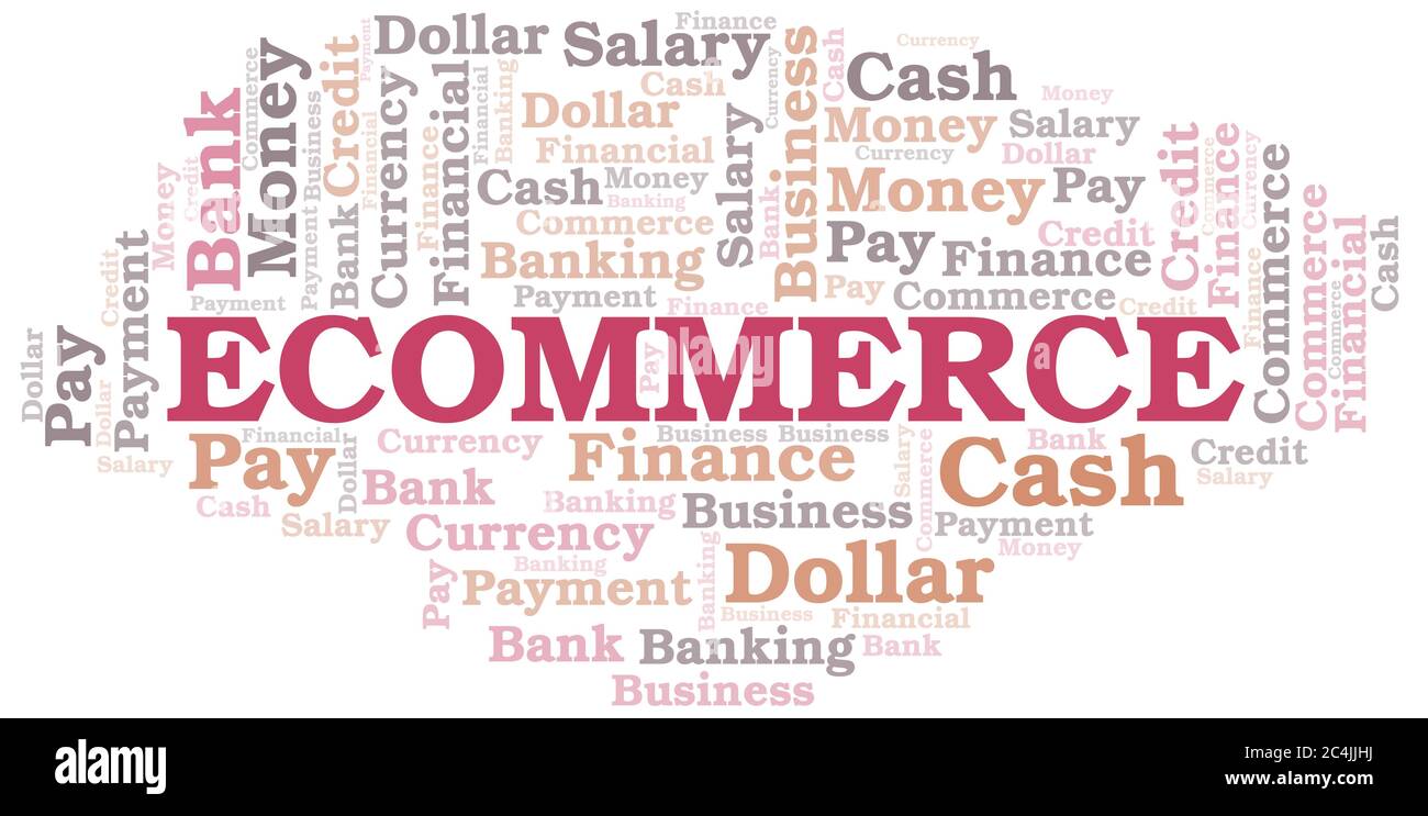 Ecommerce typography vector word cloud. Wordcloud collage made with the ...
