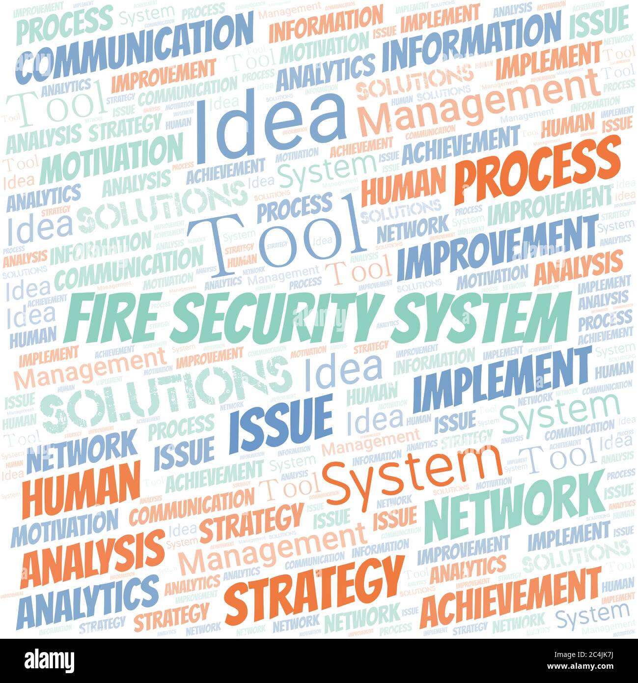 Fire Security System typography vector word cloud. Wordcloud collage ...