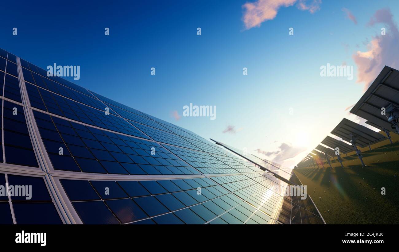 Solar farm clouds reflection hi-res stock photography and images - Alamy