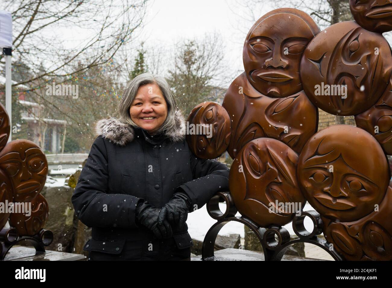 Whistler, BC, Canada: Susan Point at the unveiling of her Timeless ...