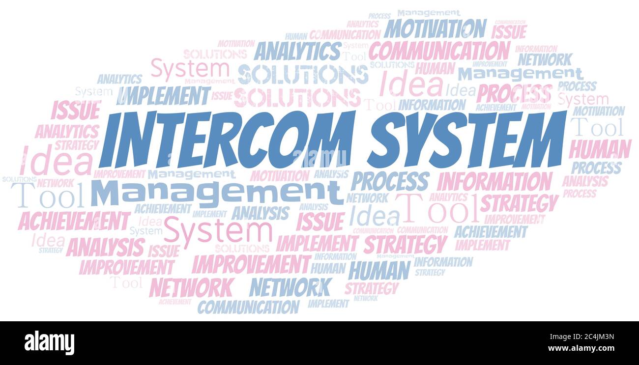 Intercom System typography vector word cloud. Wordcloud collage made ...