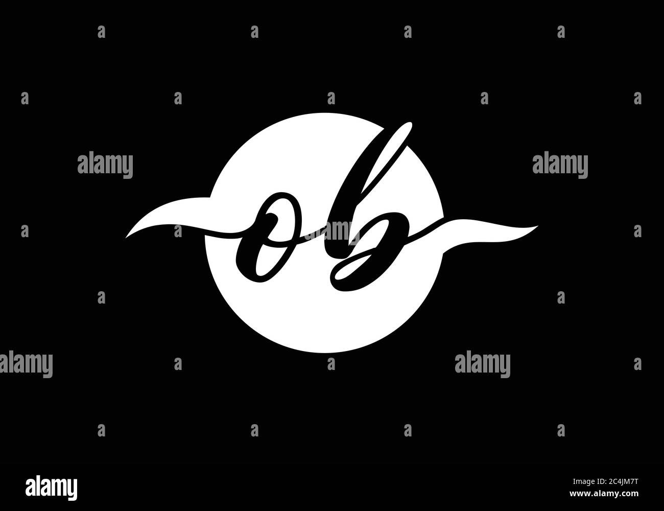 Initial Monogram Letter O B Logo Design Vector Template. O B Letter ...