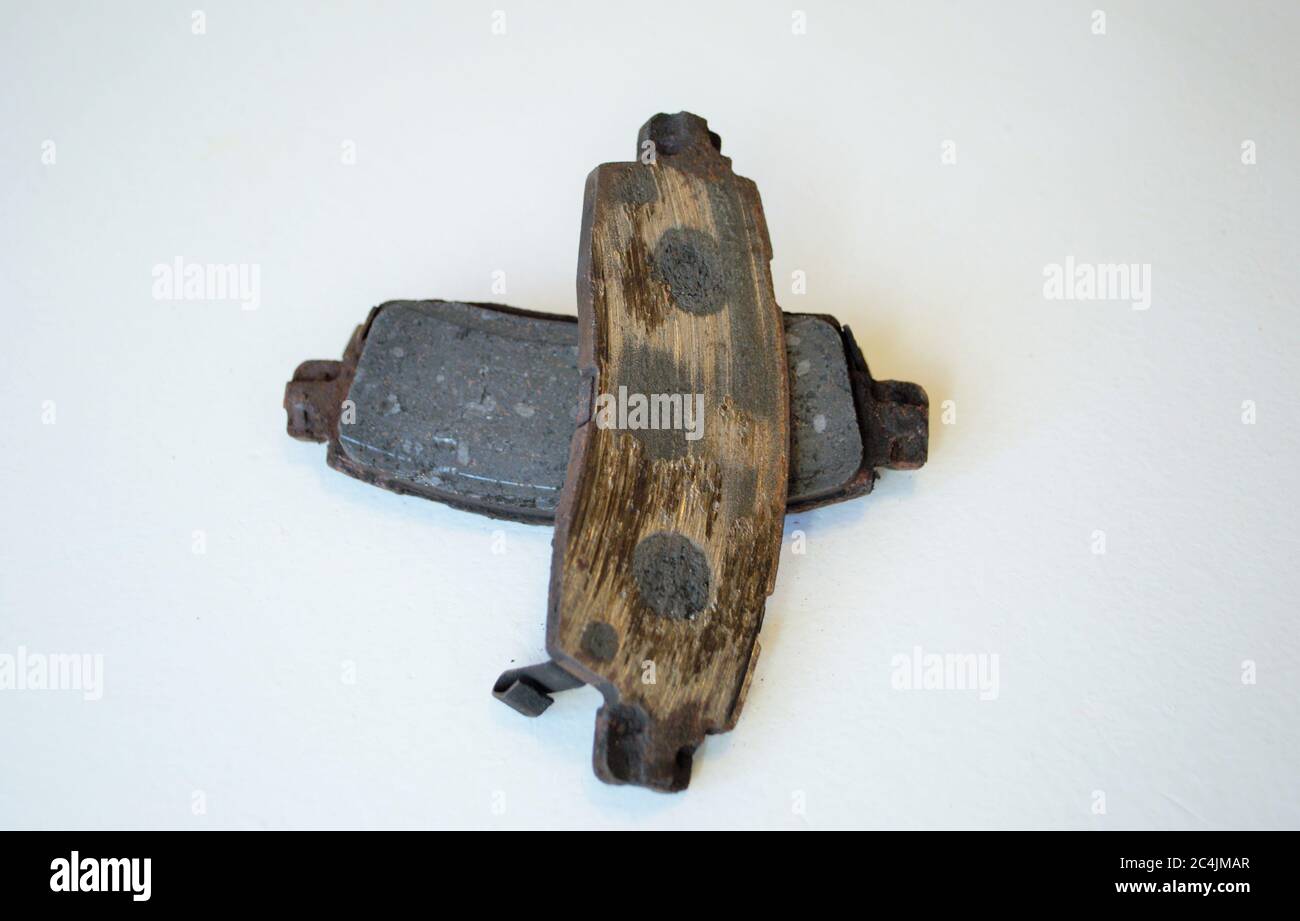 Old worn out brake pads hi-res stock photography and images - Alamy