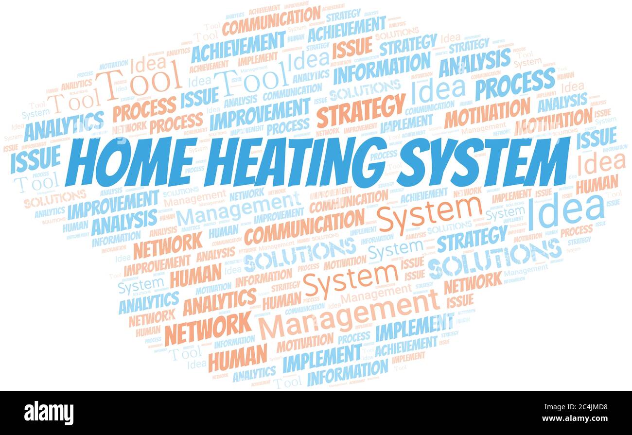 Home Heating System typography vector word cloud. Wordcloud collage ...