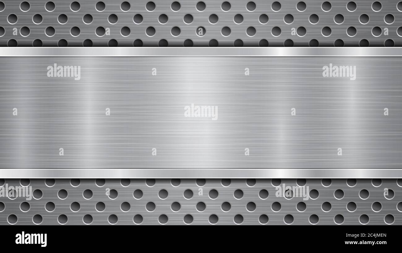 Background in gray colors, consisting of a metallic perforated surface ...