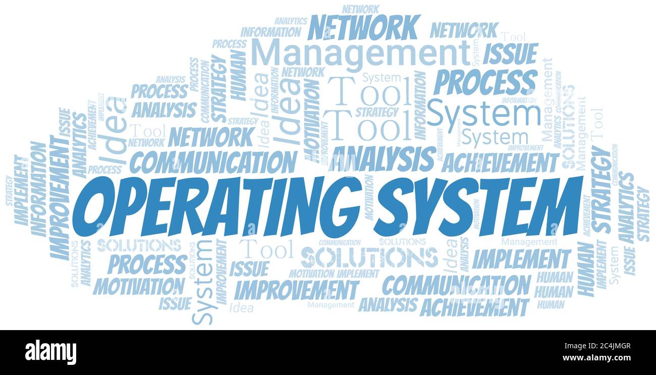 Operating System typography vector word cloud. Wordcloud collage made ...
