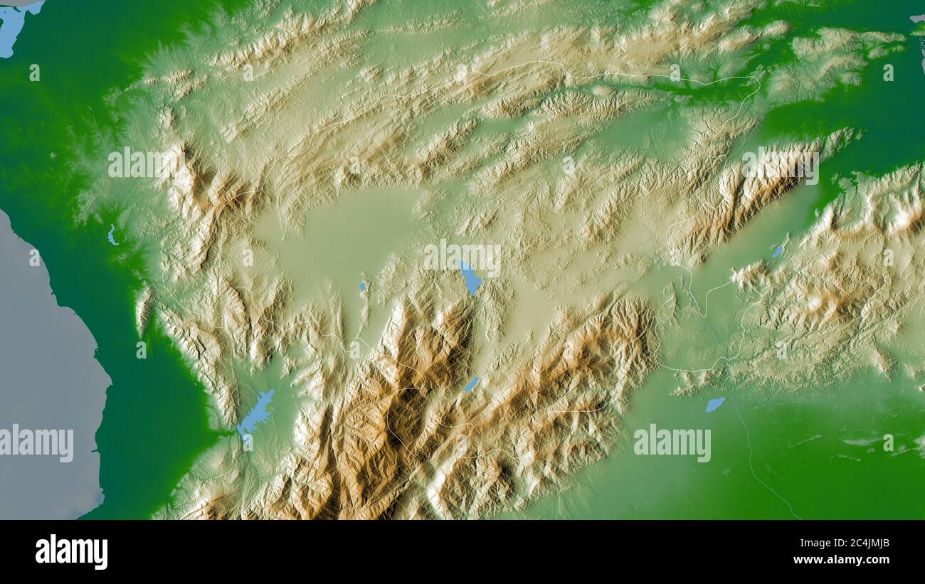 Lara, state of Venezuela. Colored shader data with lakes and rivers ...