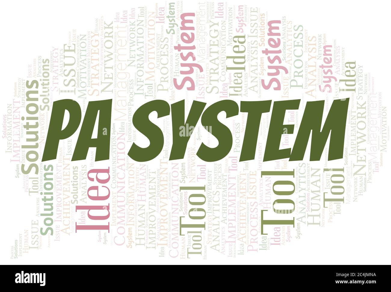 Pa System typography vector word cloud. Wordcloud collage made with the ...