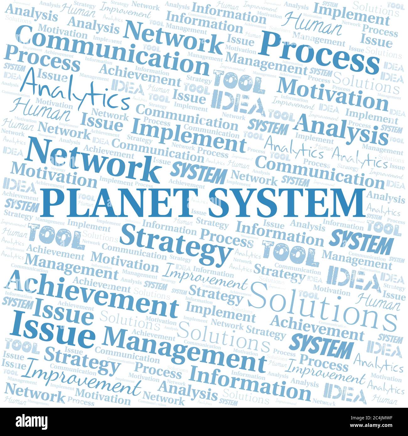 Planet System typography vector word cloud. Wordcloud collage made with ...