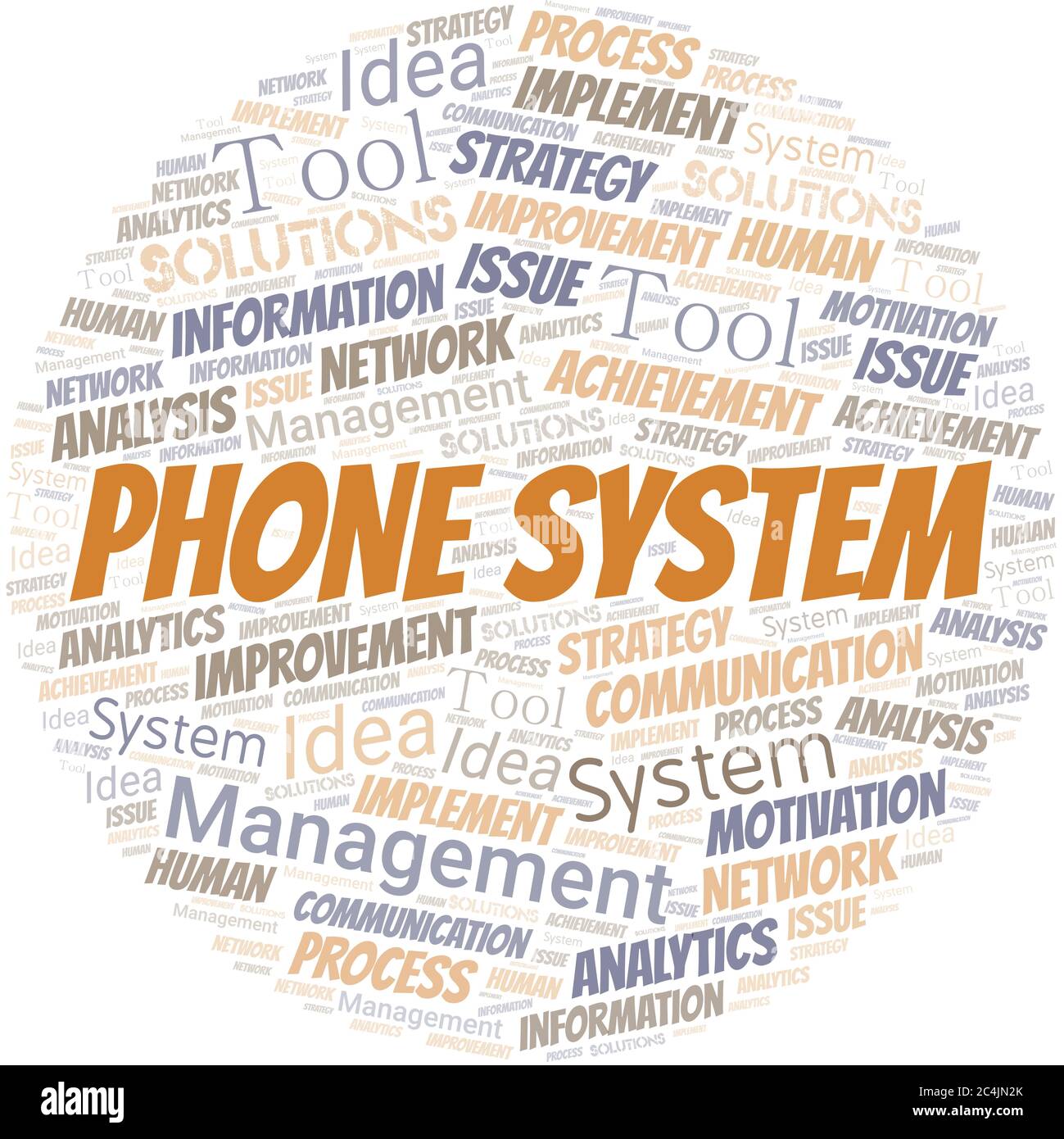 Phone System typography vector word cloud. Wordcloud collage made with ...