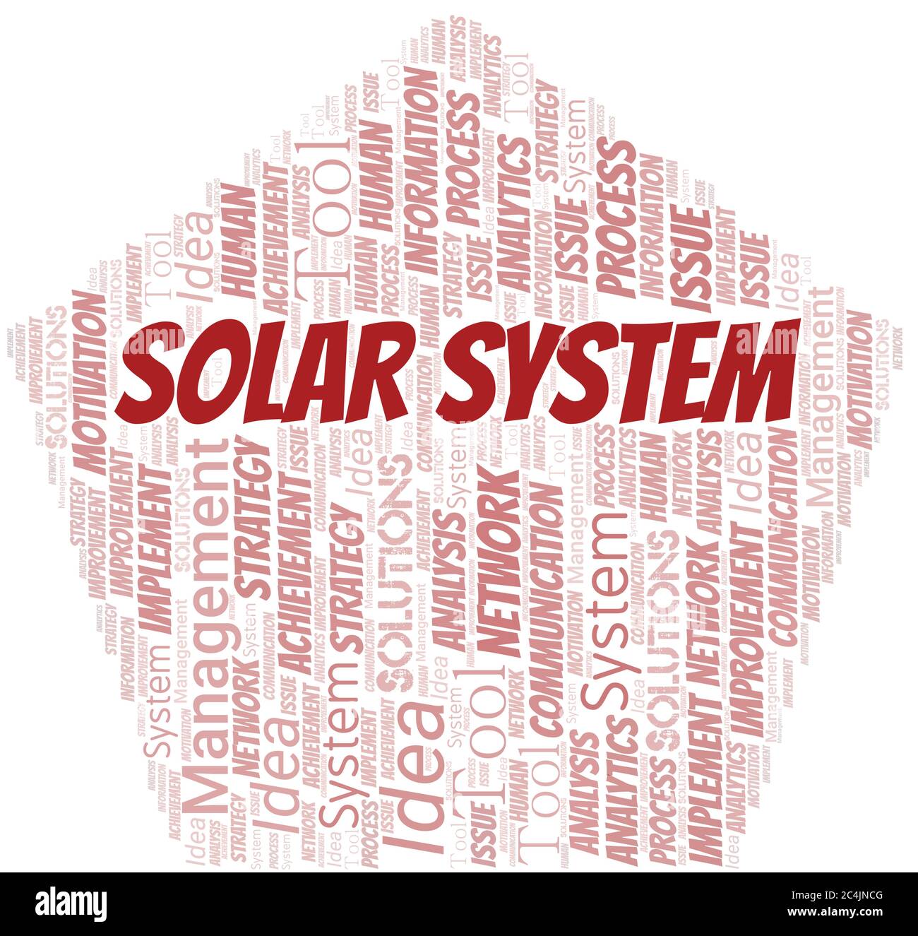 Solar System typography vector word cloud. Wordcloud collage made with ...