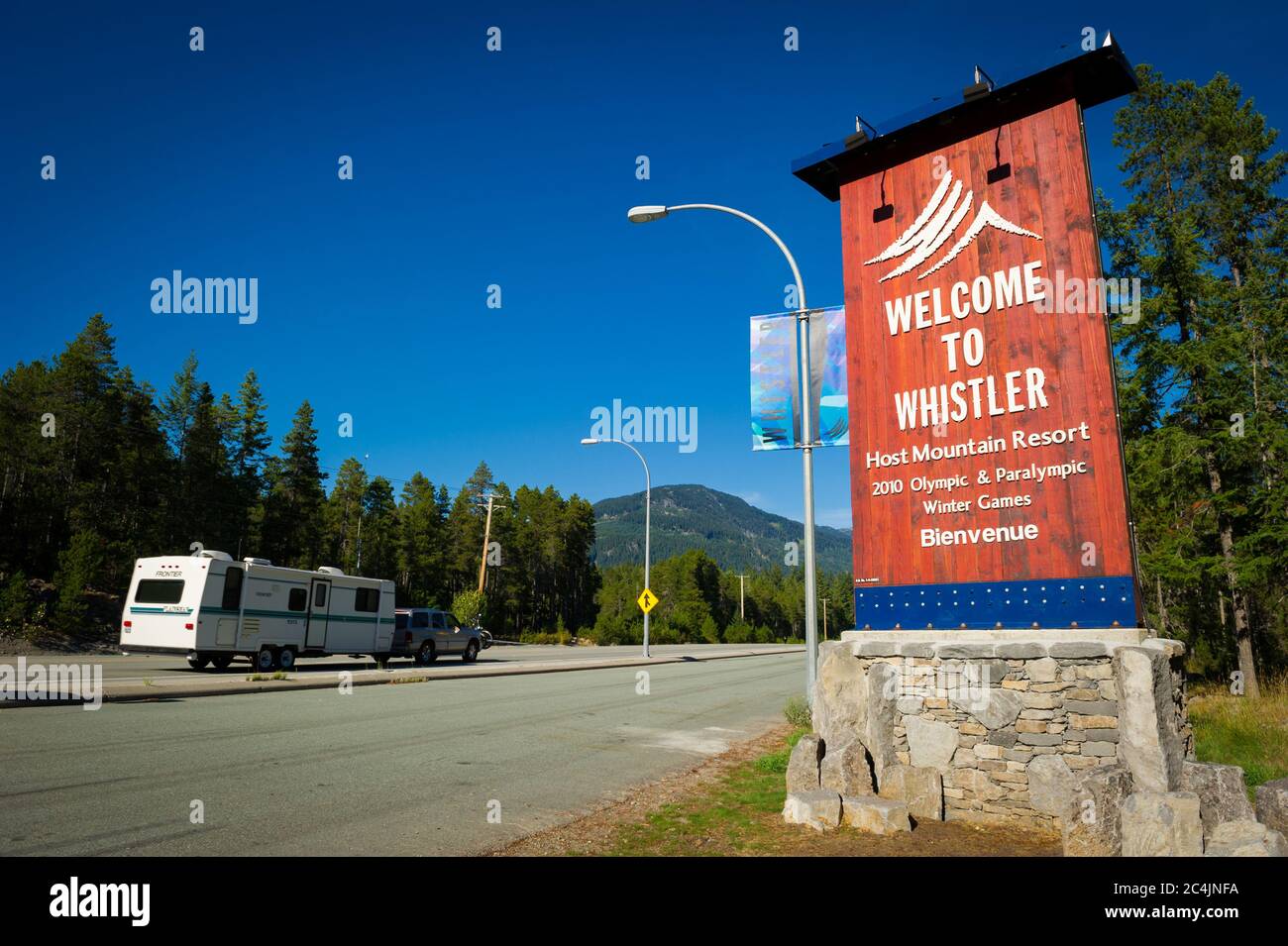 Whistler, BC, Canada: Welcome to Whistler Sign south of Whistler on ...