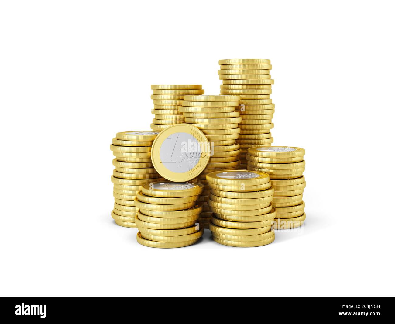 Pile one euro coins Cut Out Stock Images & Pictures - Alamy