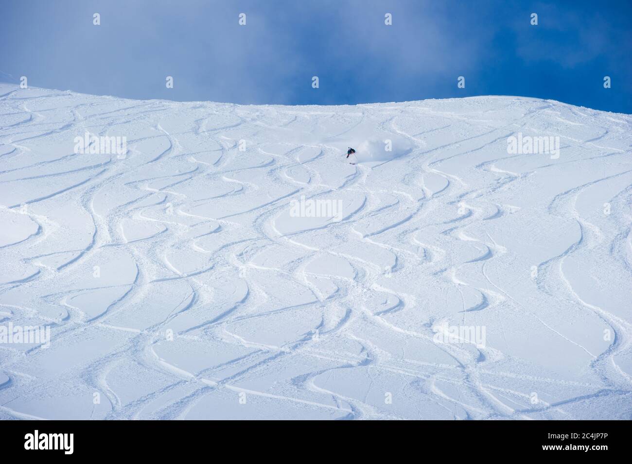 Whistler, BC, Canada: Powder turns down shale slope of Whistler Peak ...