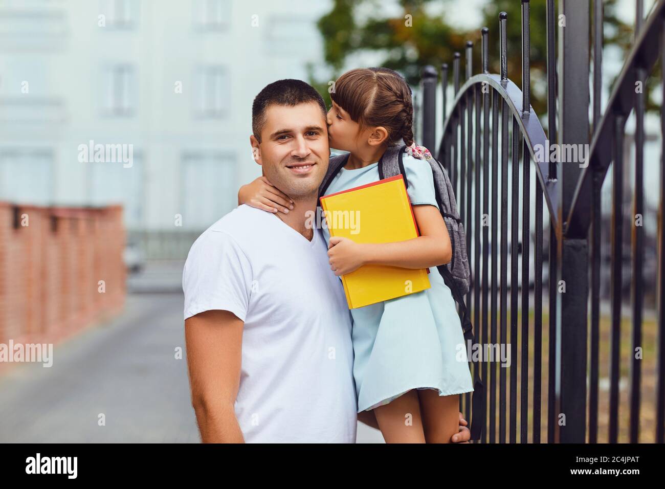 Father school uniform hi-res stock photography and images - Alamy