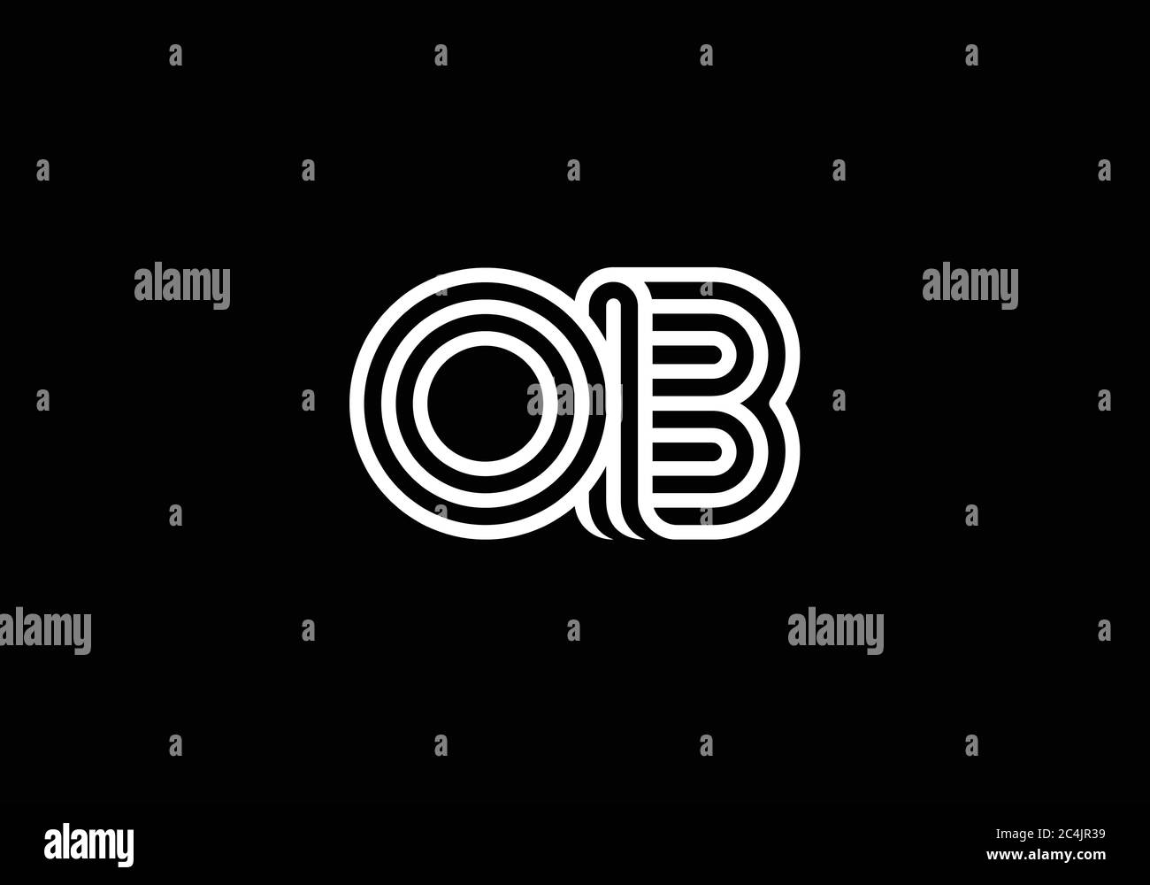 Initial Monogram Letter O B Logo Design Vector Template. O B Letter ...